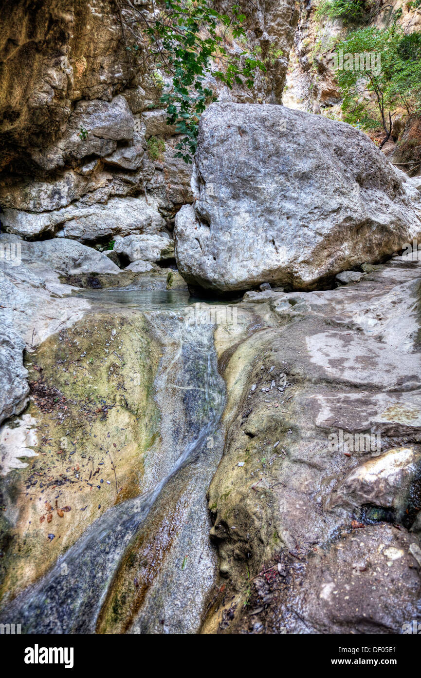 The largest among the waterfalls waterfall in Dimosari gorge, close to ...