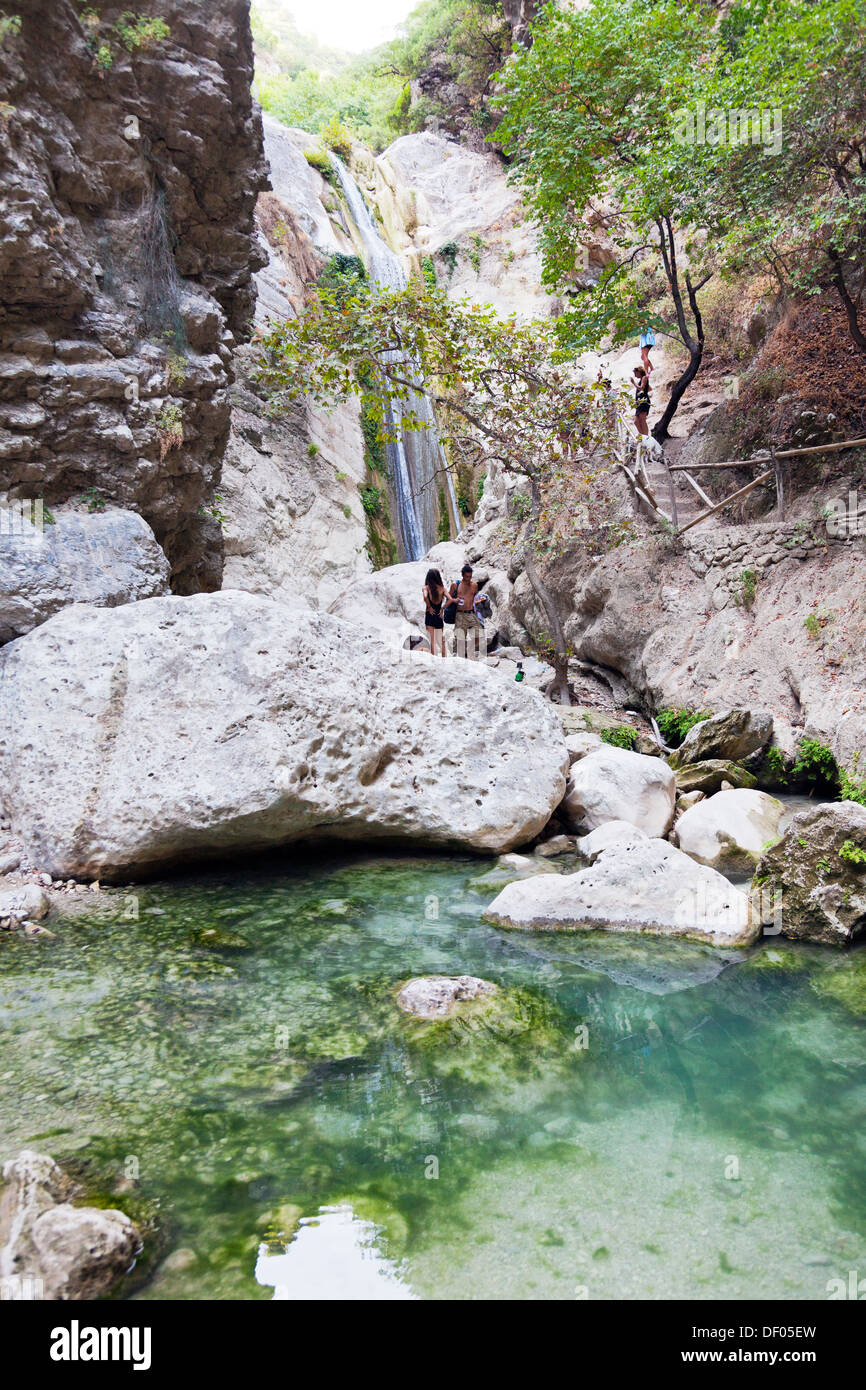 The largest among the waterfalls waterfall in Dimosari gorge, close to ...
