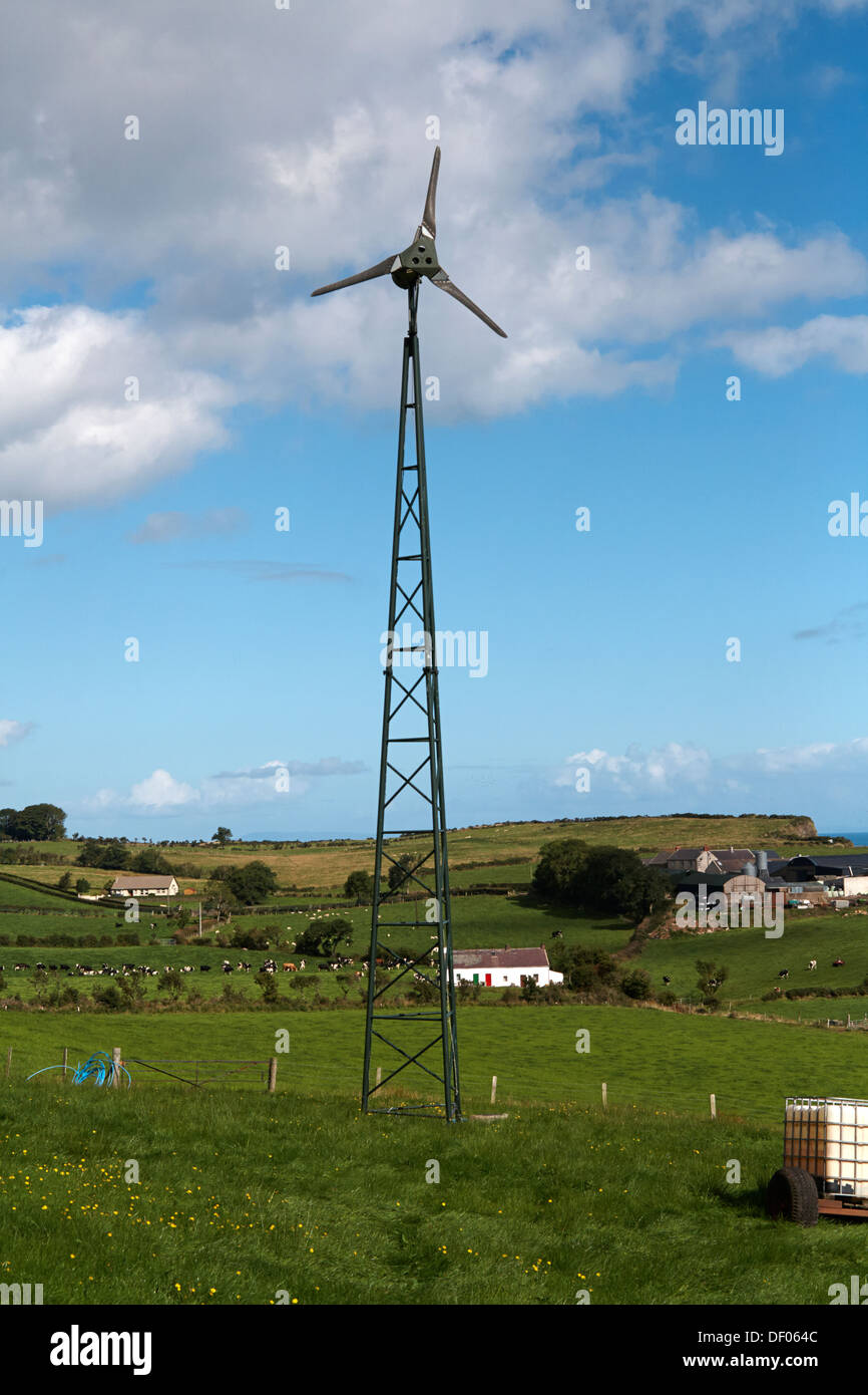 small wind turbine powering remote rural farm in northern ireland Stock ...