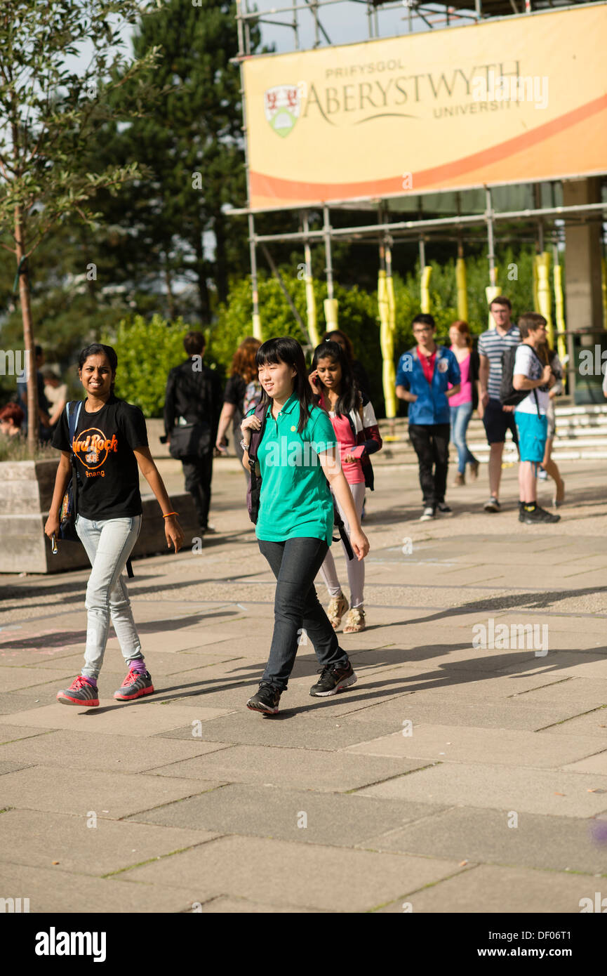 Aberystwyth university undergraduate students on the campus at the ...