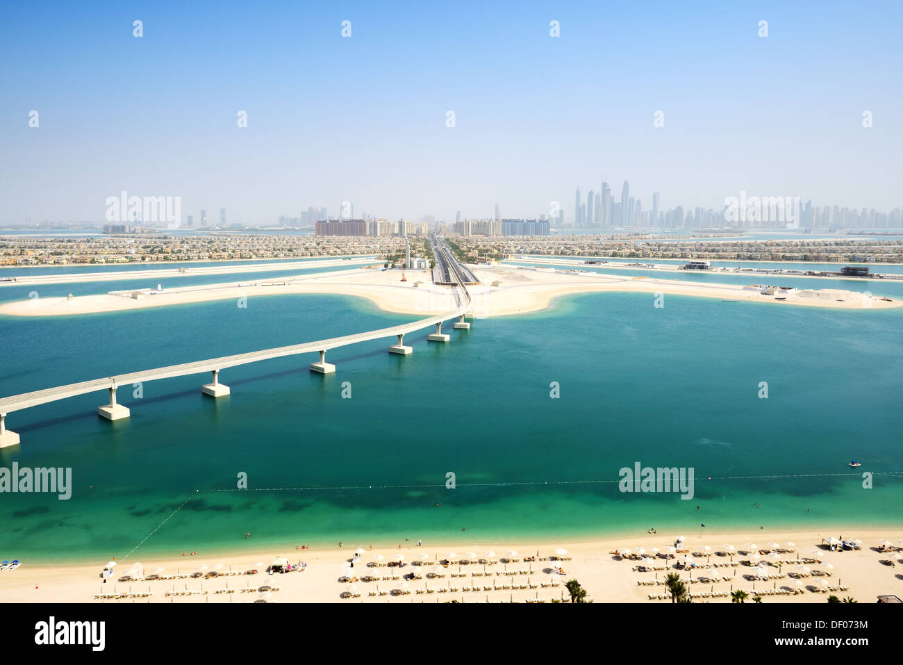 View on Jumeirah Palm man-made island, Dubai, UAE Stock Photo - Alamy