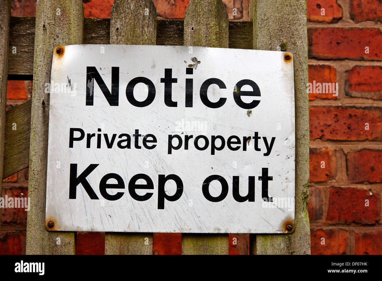 notice sign for private property keep out england uk Stock Photo - Alamy