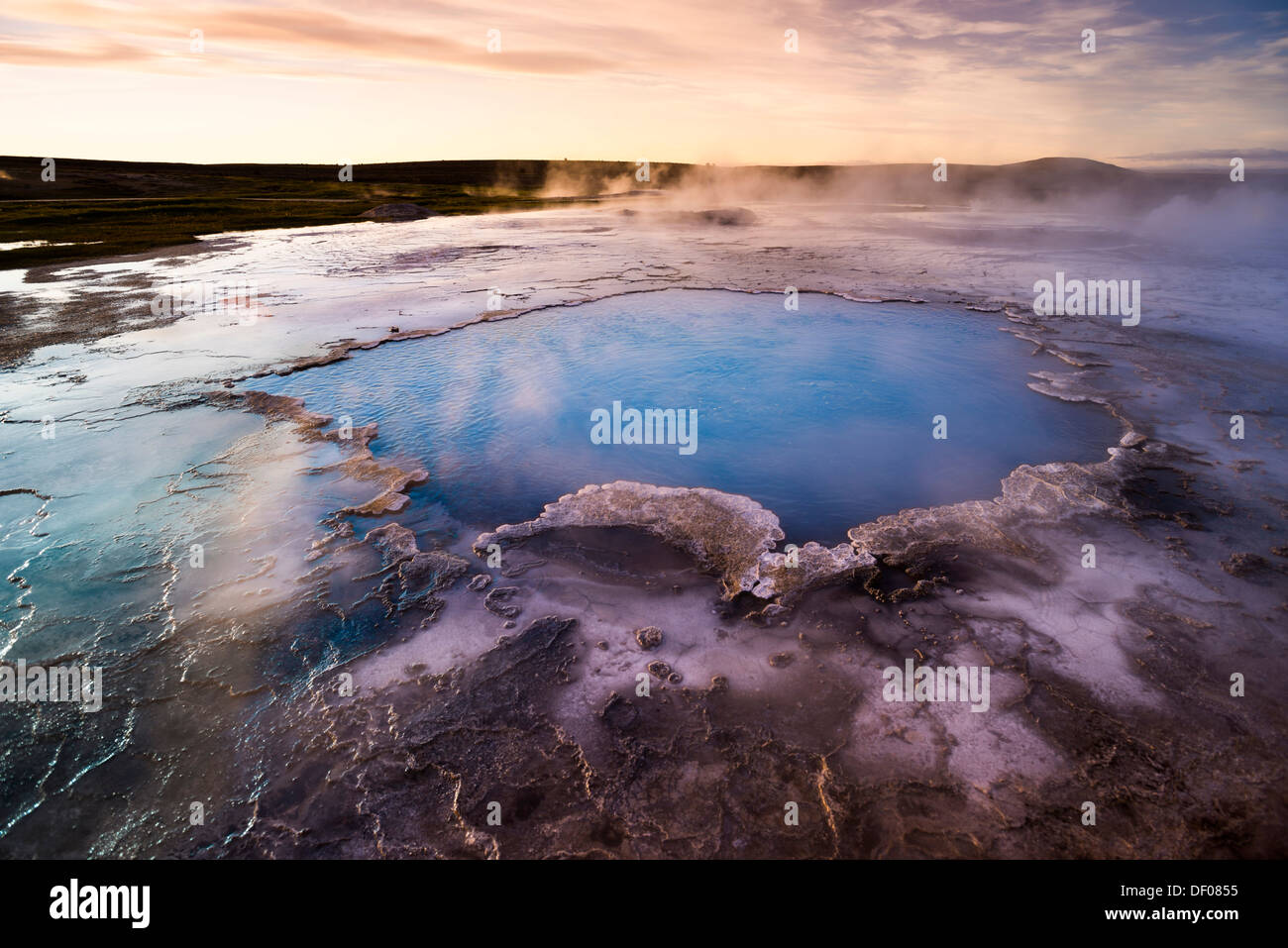 Blue water pool, Bláhver hot spring, Hveravellir high-temperature or ...