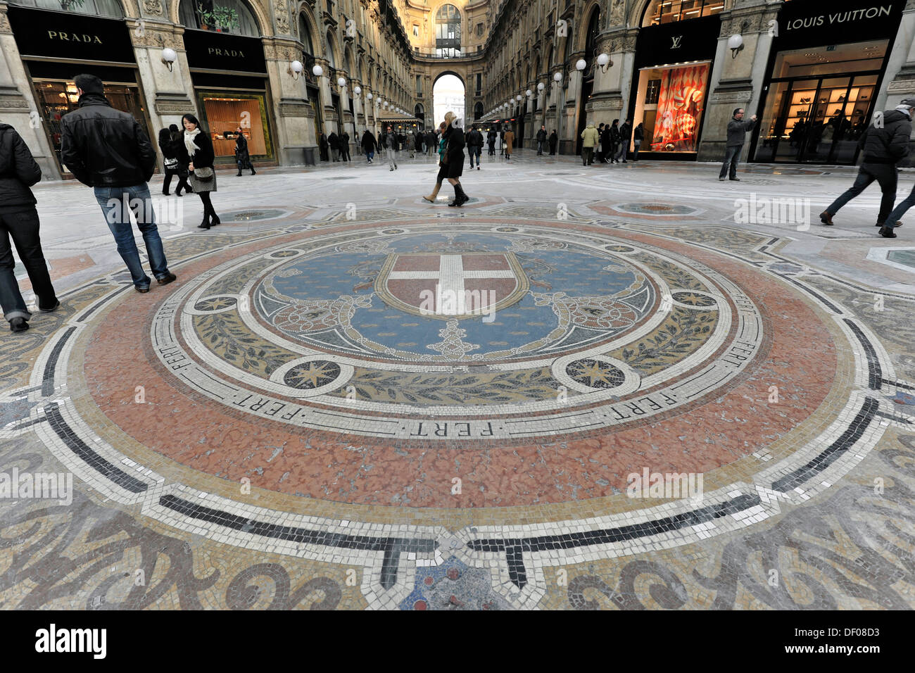 Mosaic floor, Galleria Vittorio Emanuele II, first indoor shopping mall ...