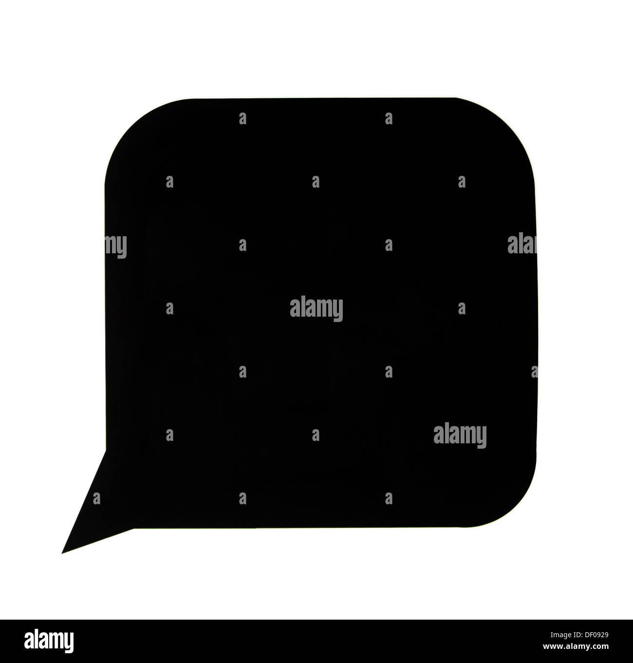 A black speech bubble with white around it Stock Photo - Alamy