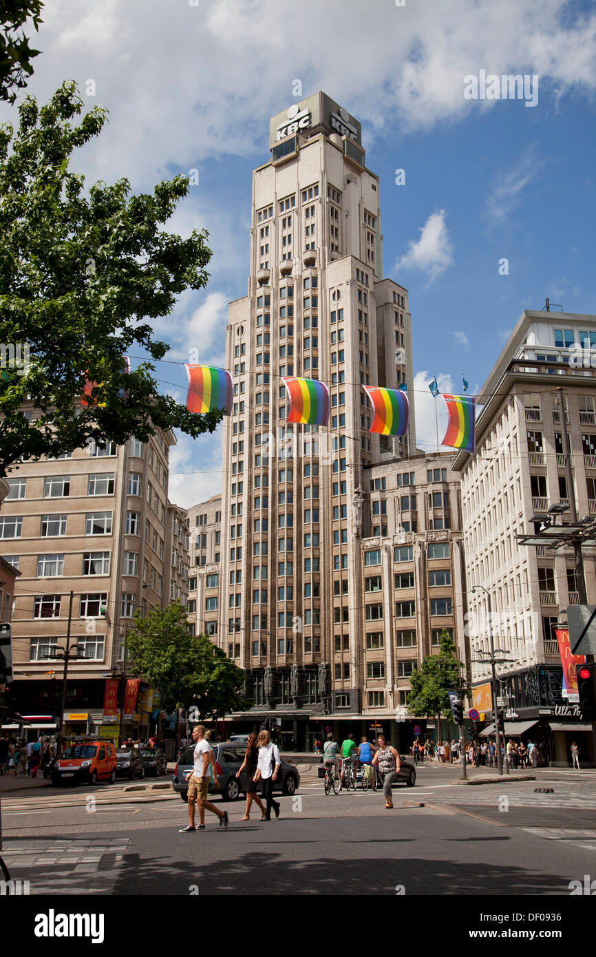 KBC Tower or boerentoren in Antwerp, Belgium, Europe Stock Photo - Alamy
