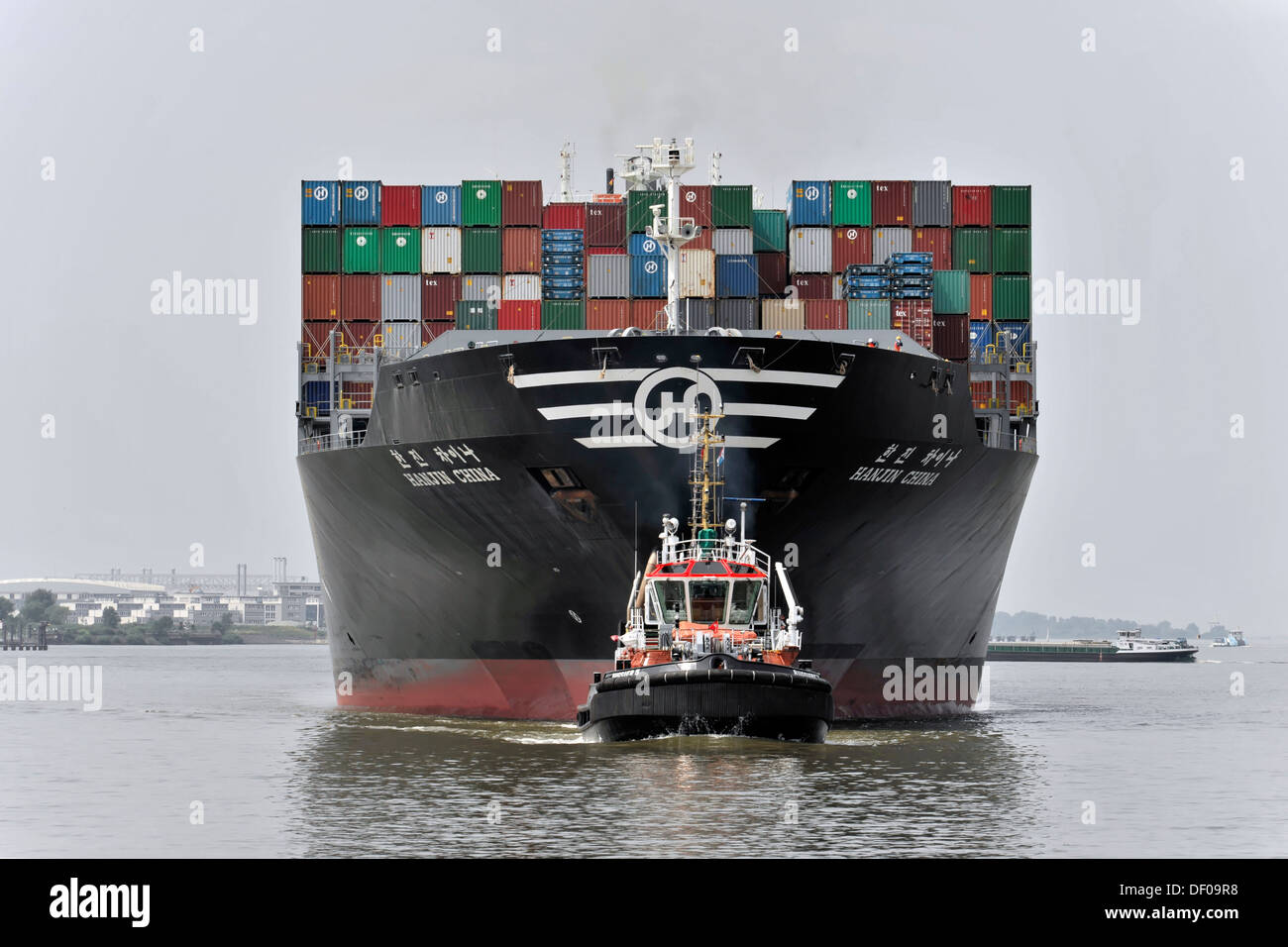 Hanjin China, 349 metres, built in 2010, container cargo ship, sailing ...