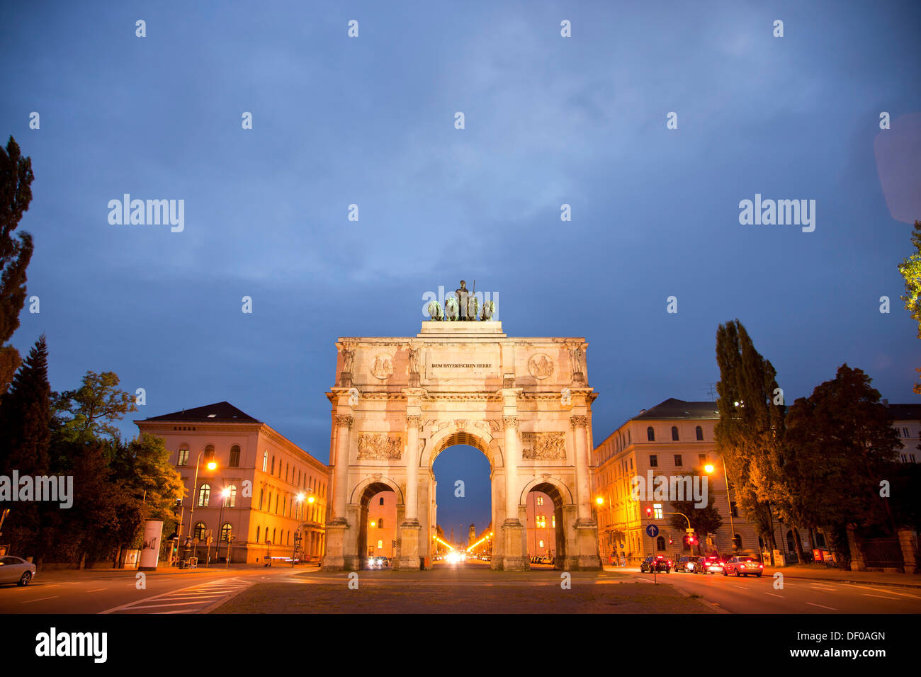 The Siegestor ( Victory Gate), a three-arched triumphal arch in Munich ...