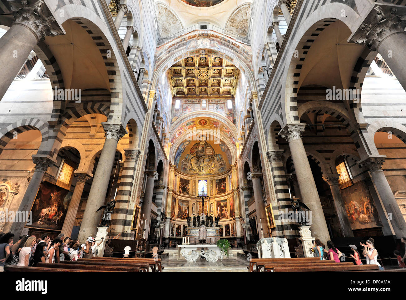 Interior with the altar area, Santa Maria Assunta Cathedral, Pisa ...