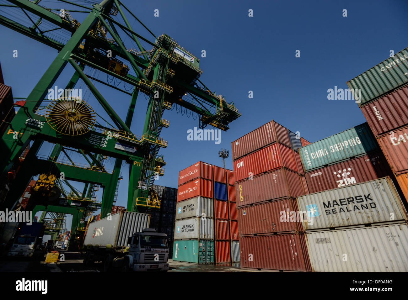 containers at Libra Terminal , Santos Port , Brazil Stock Photo - Alamy