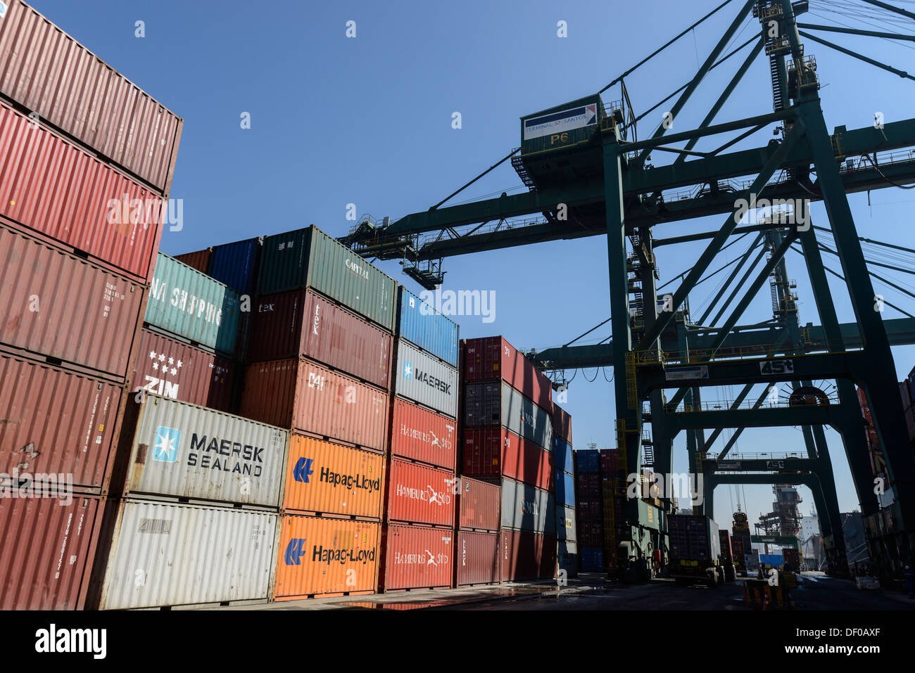 containers at Libra Terminal , Santos Port , Brazil Stock Photo - Alamy