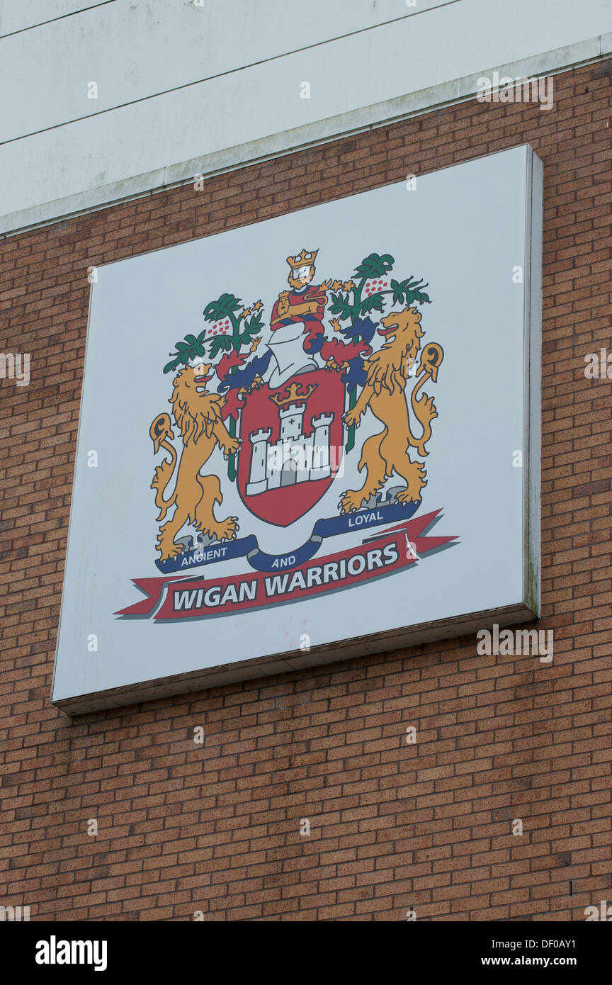 The Wigan Warriors Rugby League Football Club emblam as seen on the ...