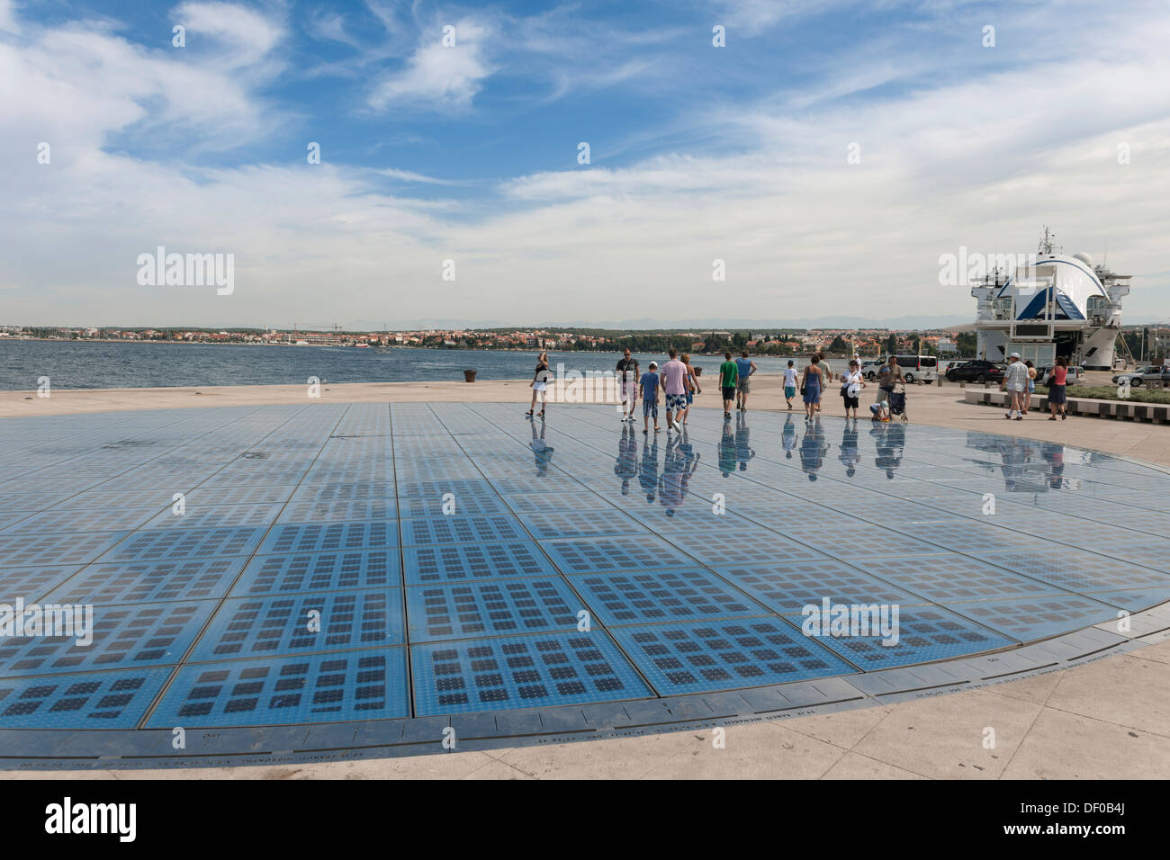 Solar cells arranged in a circle on the waterfront, Zadar, Dalmatia ...