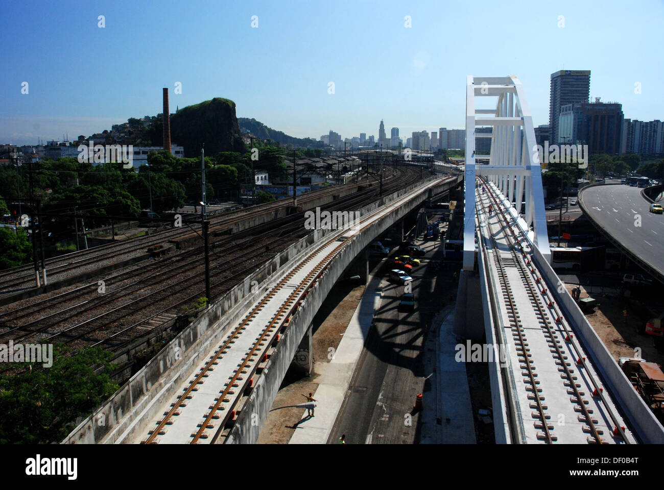 Rio de Janeiro Railroad subway bridge Brazil Stock Photo - Alamy