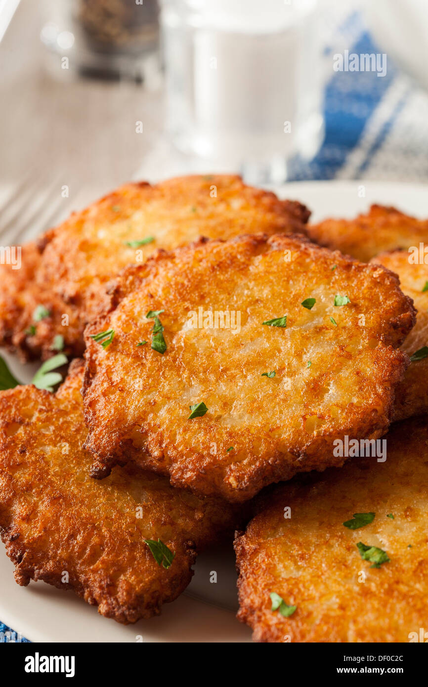 Homemade Traditional Potato Pancake Latke on a Background Stock Photo ...