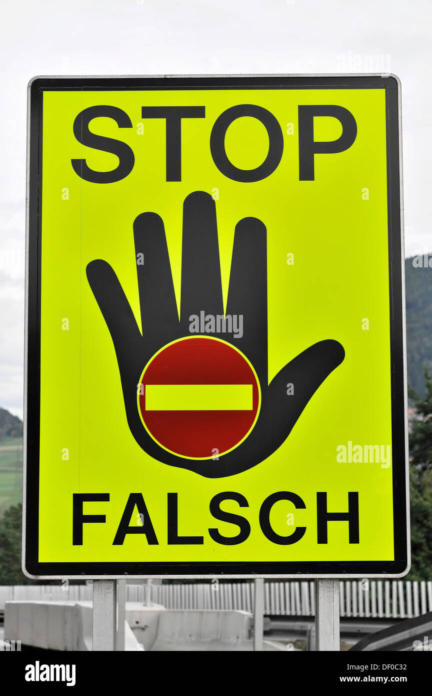 "Stop" sign at the entrance to a motorway, Tyrol, Austria, Europe Stock ...