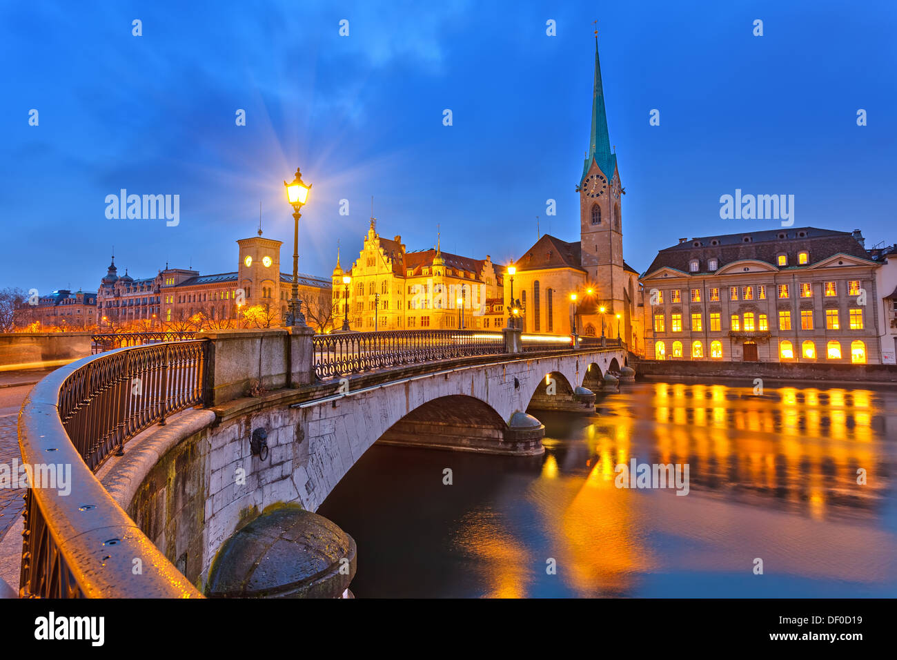 Zurich at night Stock Photo - Alamy