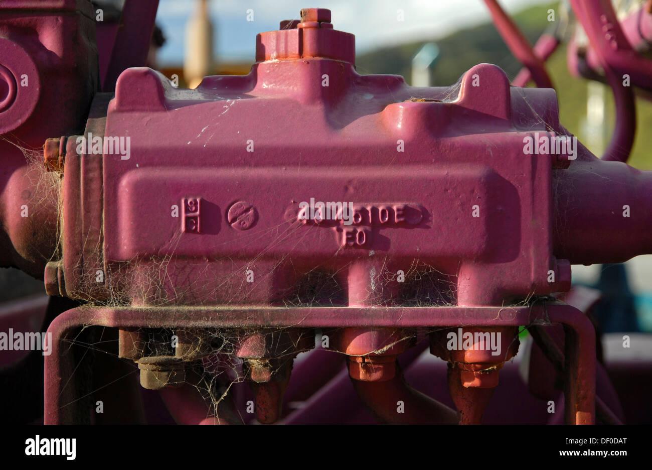 Detail of the engine of an old bulldozer in Ngawi, North Island, New ...