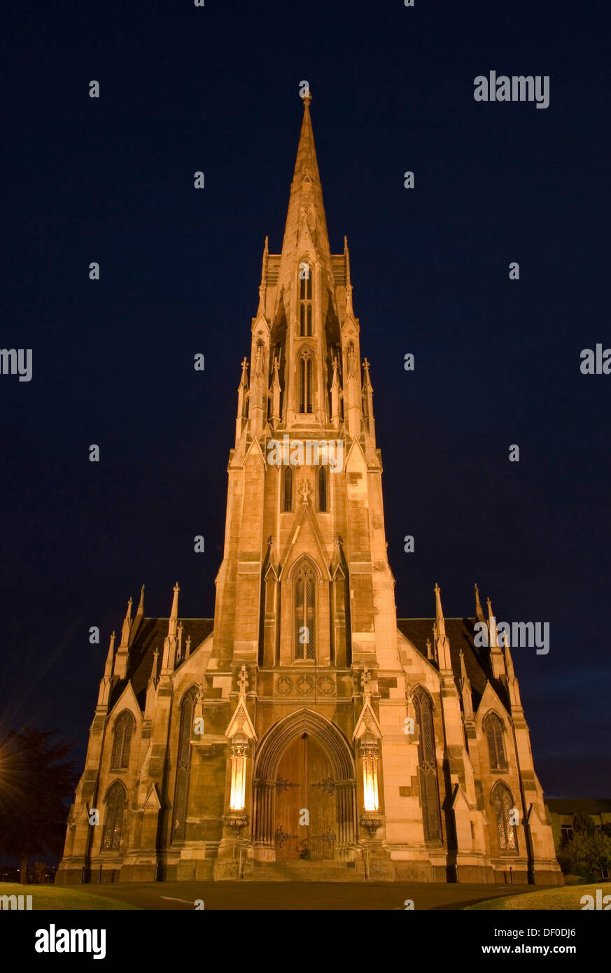 Victorian First Church of Otago, twilight, Dunedin, South Island, New ...