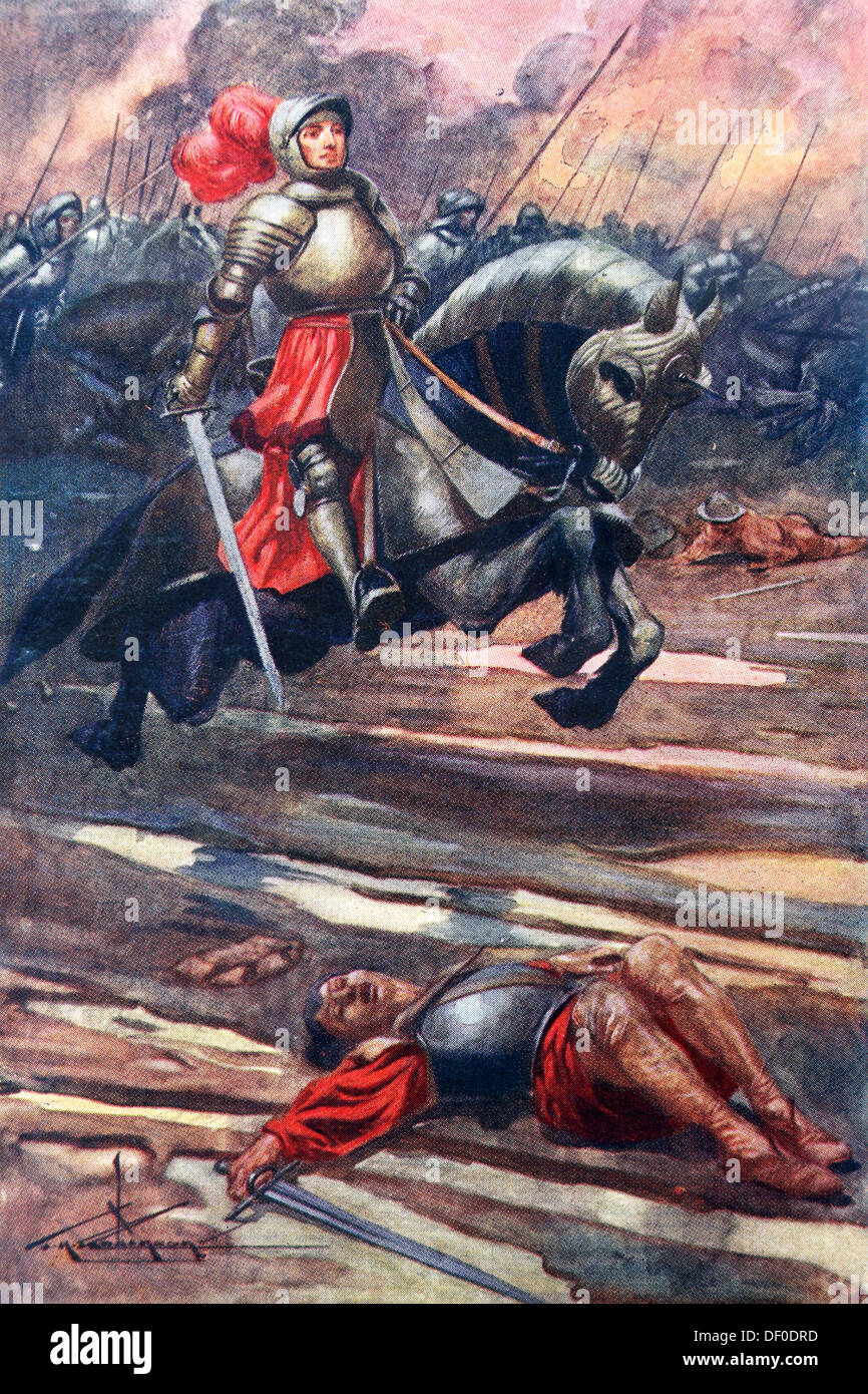 Illustration Of The Chevalier Bayard In A Battle Against The Spaniards ...