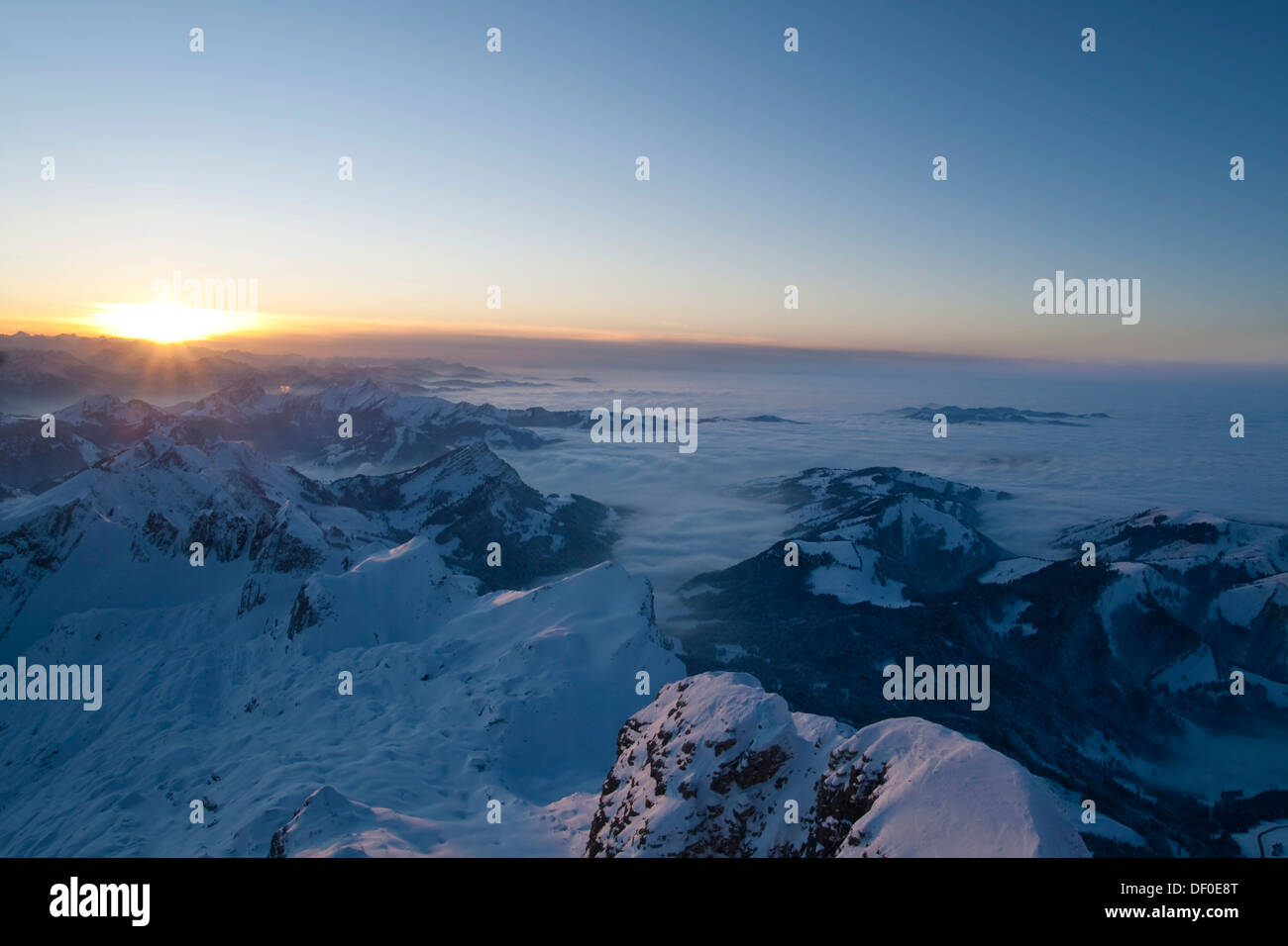 View over the alpstein mountains hi-res stock photography and images ...