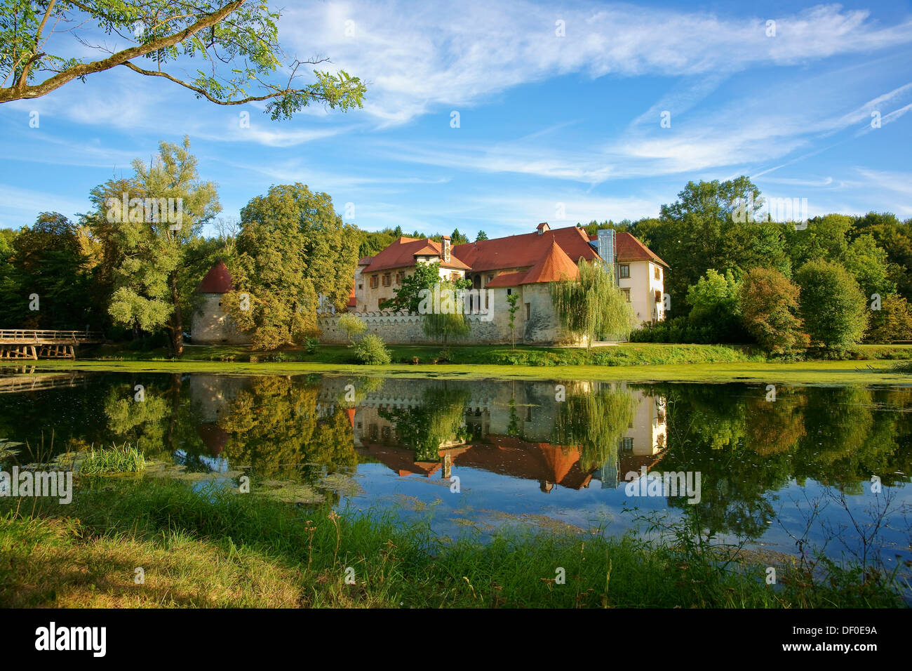 Otočec Castle on the Krka river, Slovenia, Europe Stock Photo - Alamy