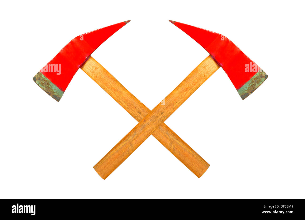 Old Red ax isolated on white background Stock Photo - Alamy