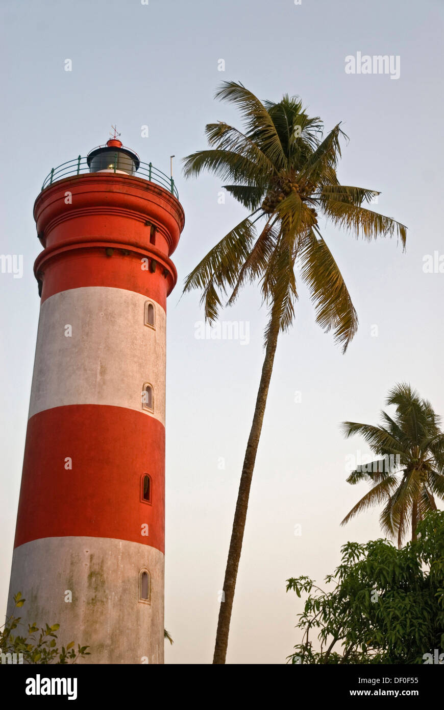 Alleppey Lighthouse and palm trees, Kerala, India, Asia Stock Photo - Alamy