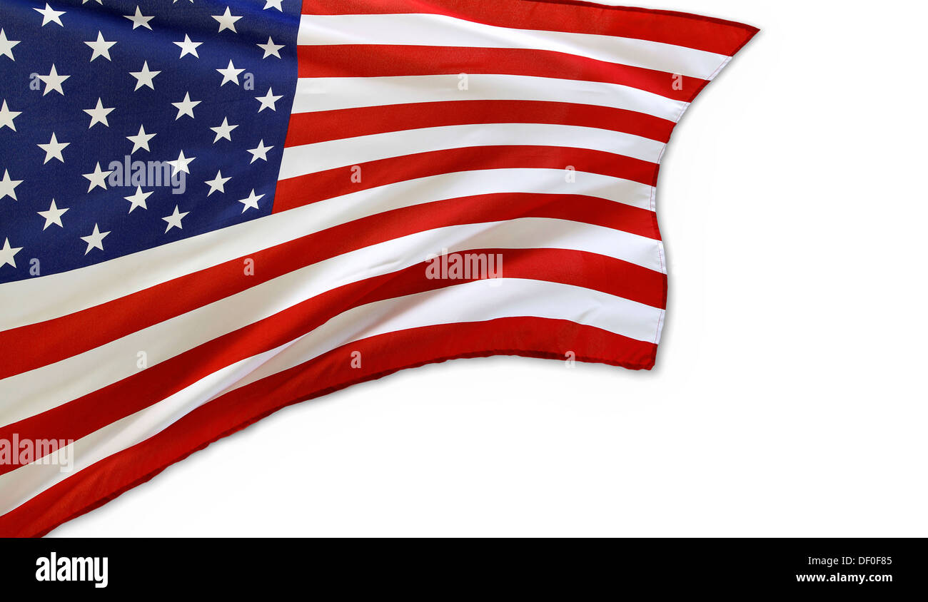 Closeup of American flag on plain background Stock Photo - Alamy