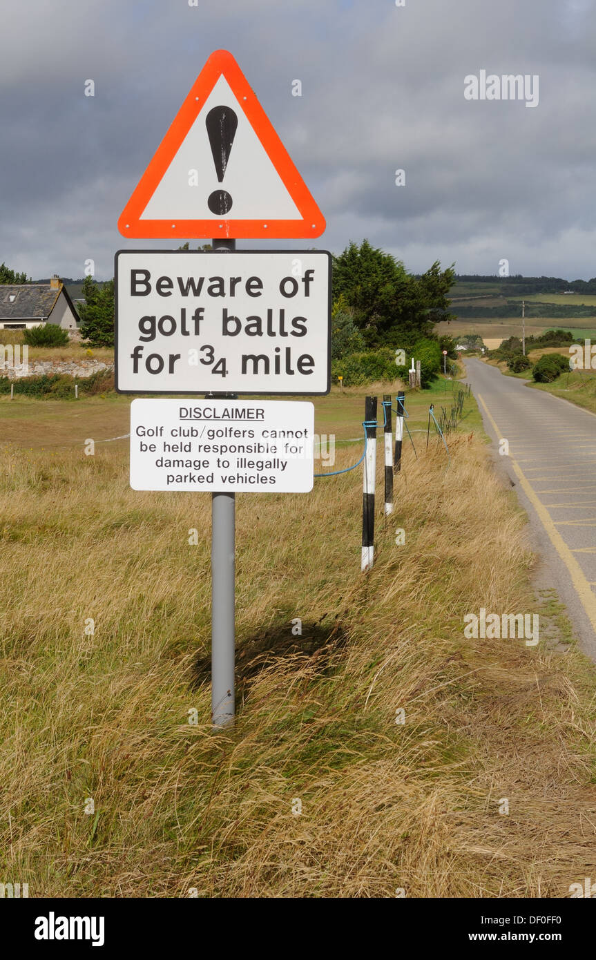 Danger golf warning sign hi-res stock photography and images - Alamy