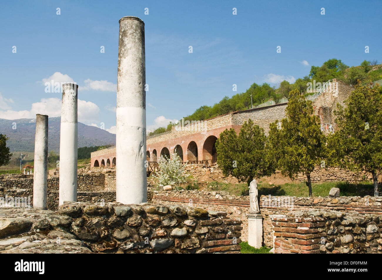 Macedonia, Bitola, Heraclea Lyncestis archaeological site, columns of ...