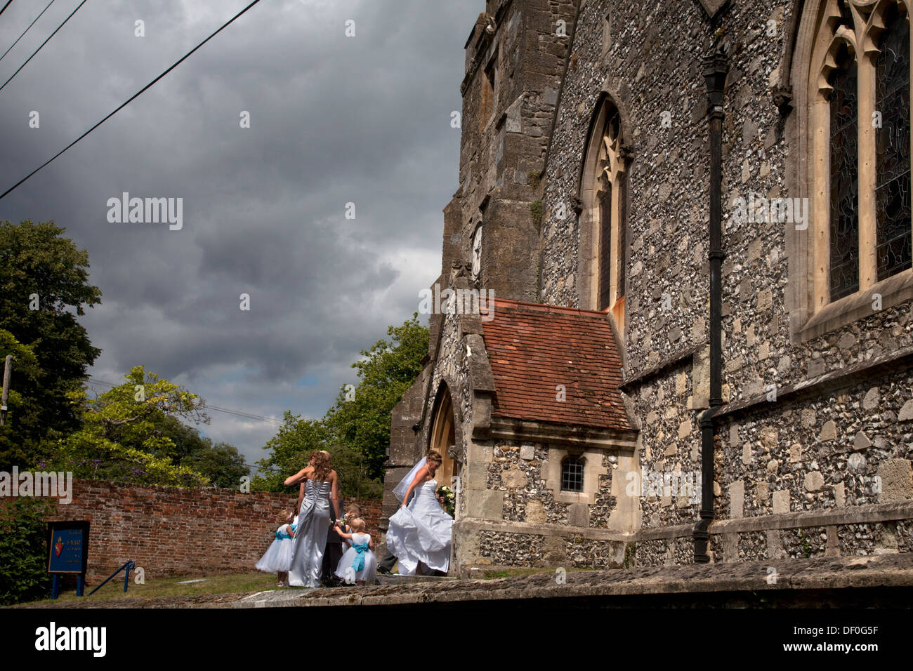 wedding at st mary the virgin church eling hampshire england Stock ...