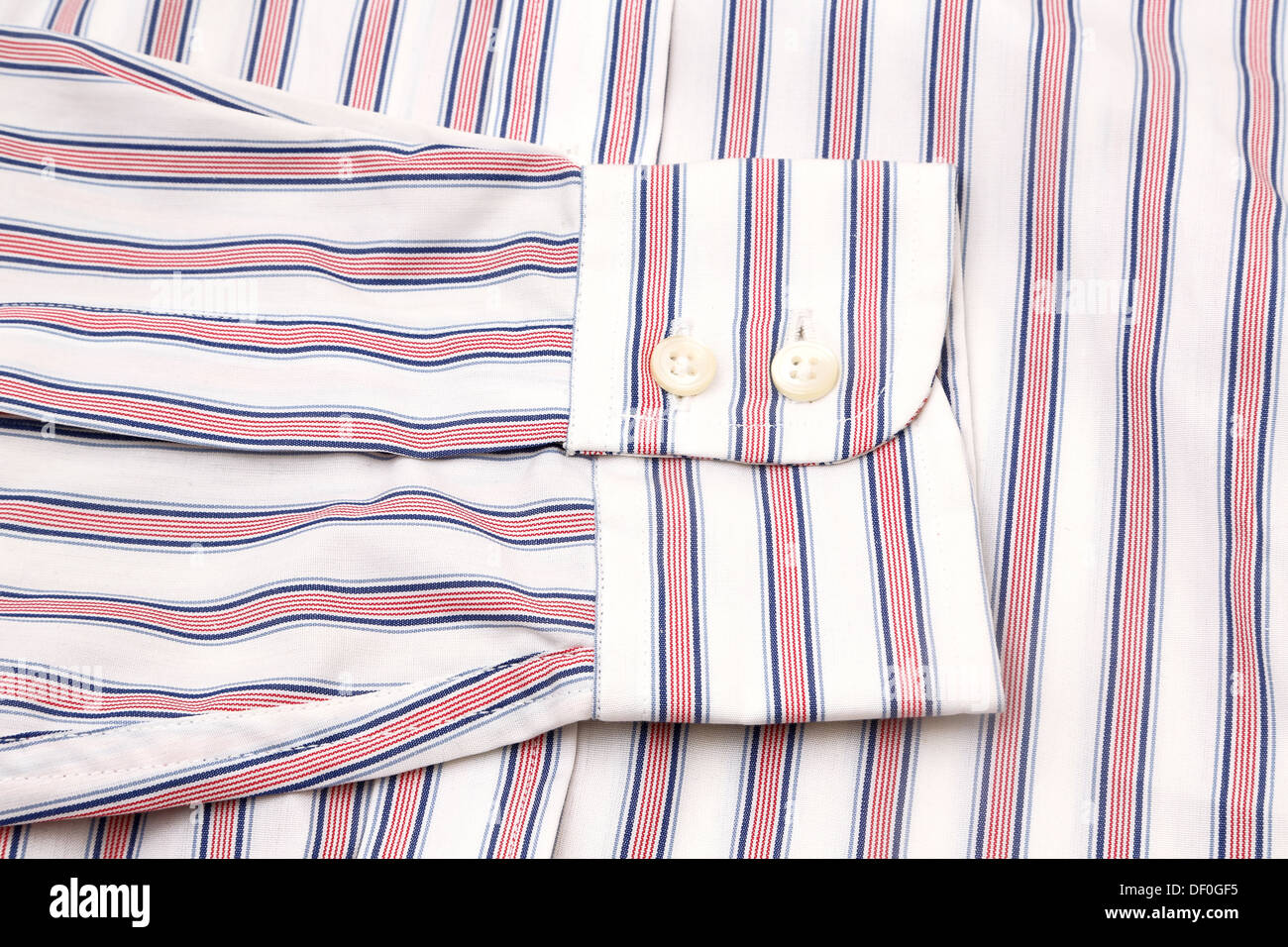 Red, White And Blue Striped Shirt Cuff Of Sleeve Stock Photo - Alamy
