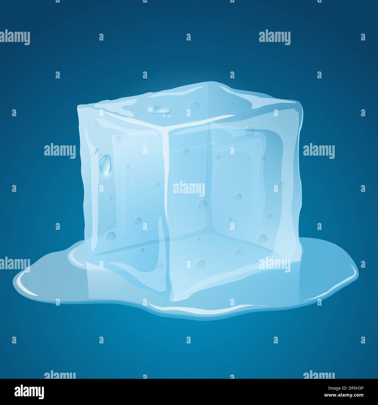 Melting Blue Ice Cube