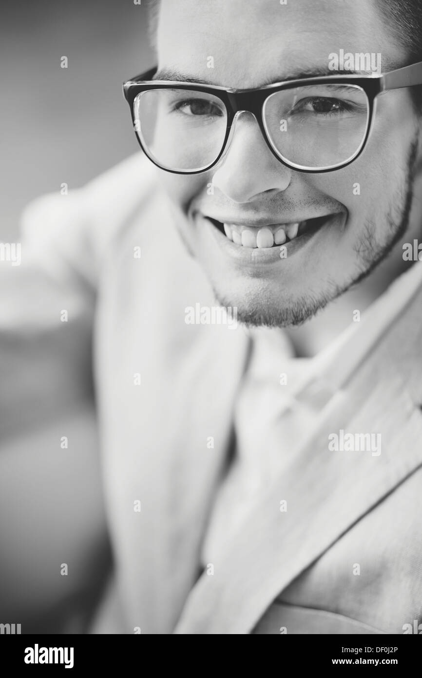 Portrait positive man student Black and White Stock Photos & Images - Alamy