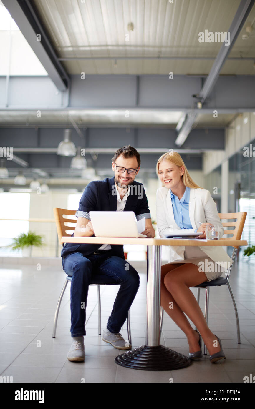 Two business people networking at meeting Stock Photo - Alamy