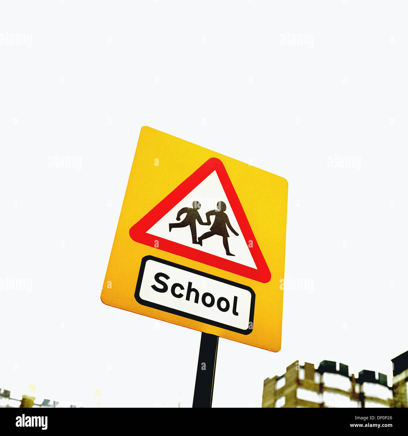 School sign. London. England Stock Photo - Alamy