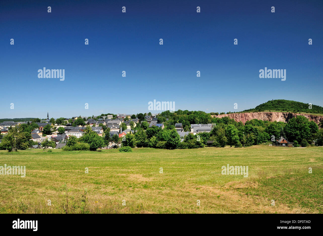Old mountain with Pinge and mountain Geising, Osterzgebirge, Altenberg ...