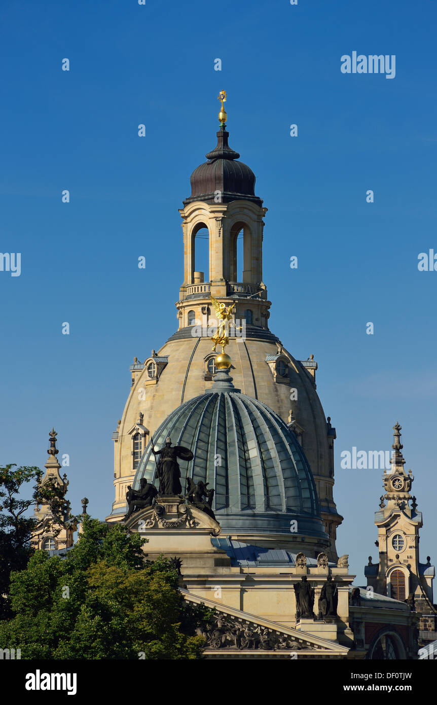 Domes of the art college and Church of Our Lady, Dresden, Kuppeln der ...