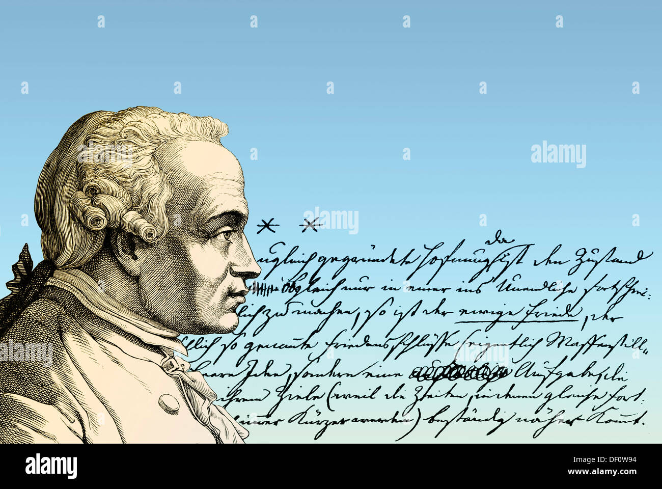 Immanuel Kant, 1724 - 1804, a German philosopher of the Enlightenment ...