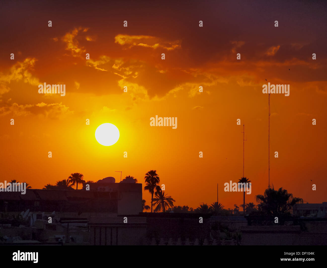 Sunset in Marrakesh - one of the most famous cities in Morocco, Africa ...