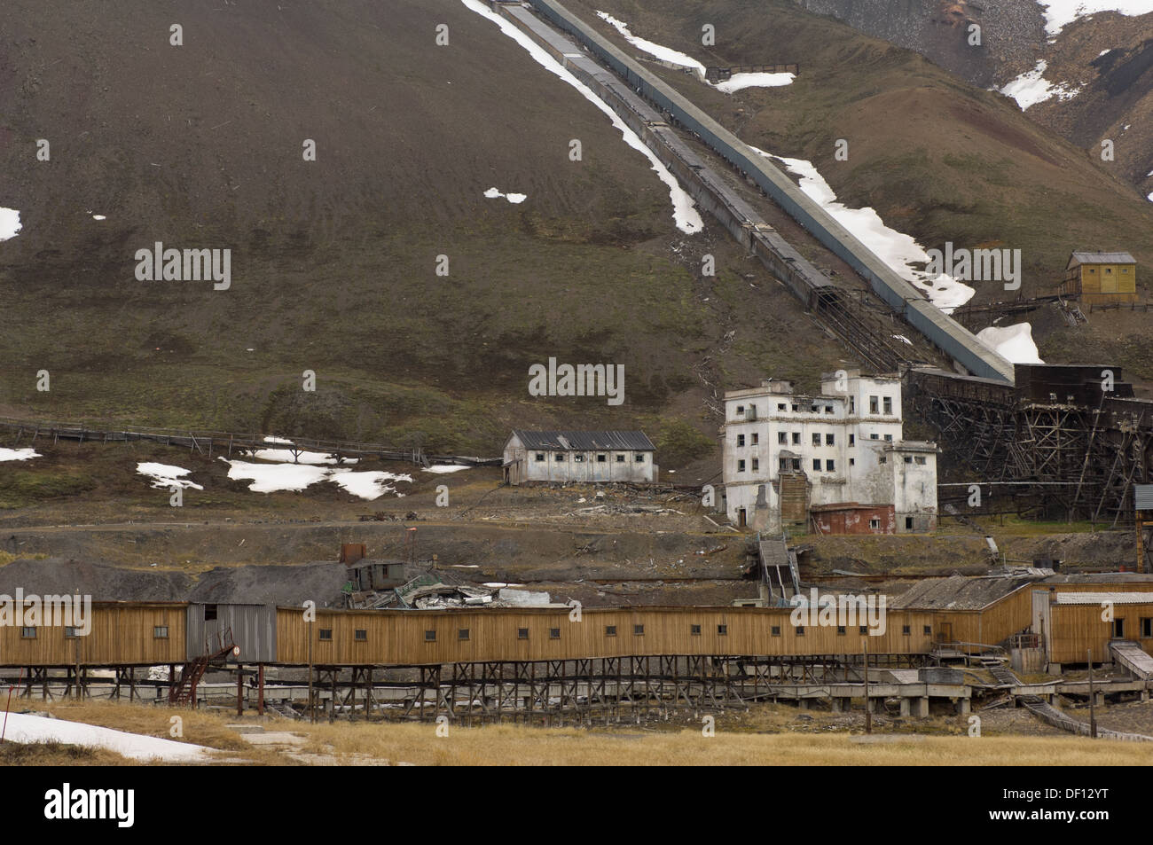 Derelict processing plants and conveyor belts at the deserted Soviet ...