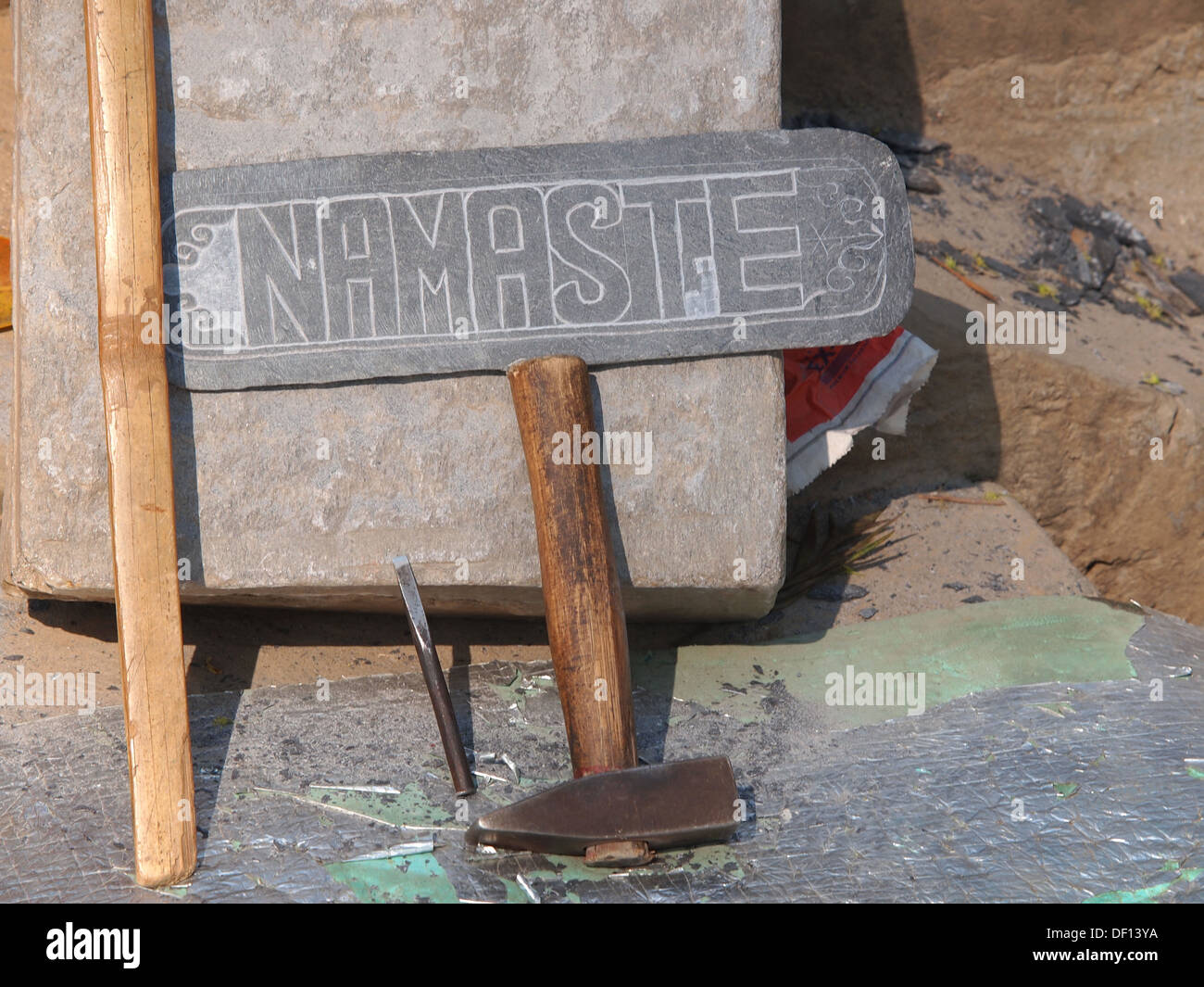 Namaste sign made in stone hi-res stock photography and images - Alamy