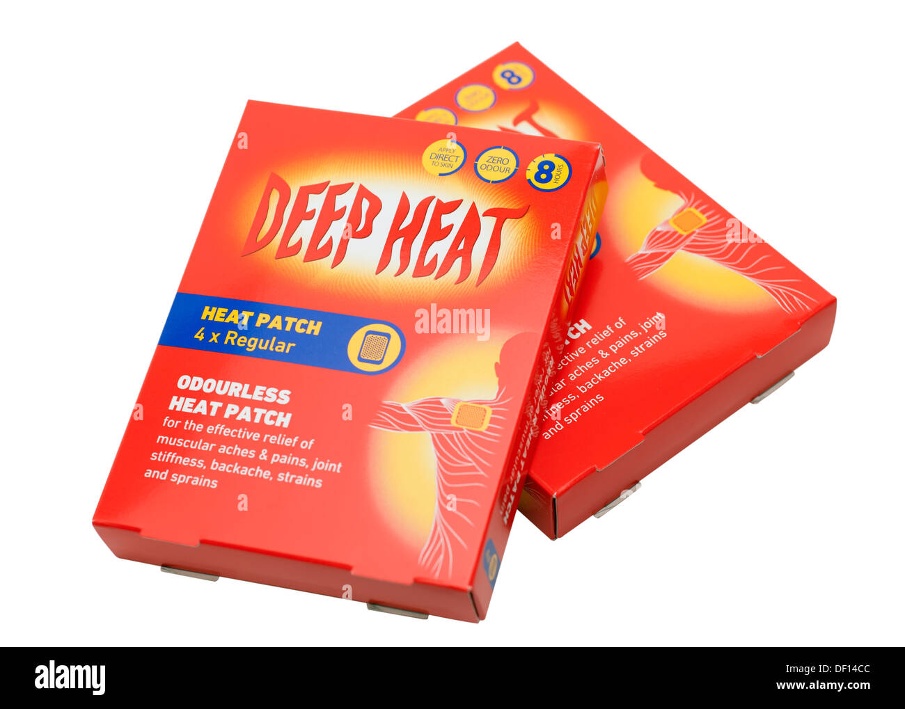 Two boxes of zero odour odourless Deep Heat 8 hour patches for pain ...