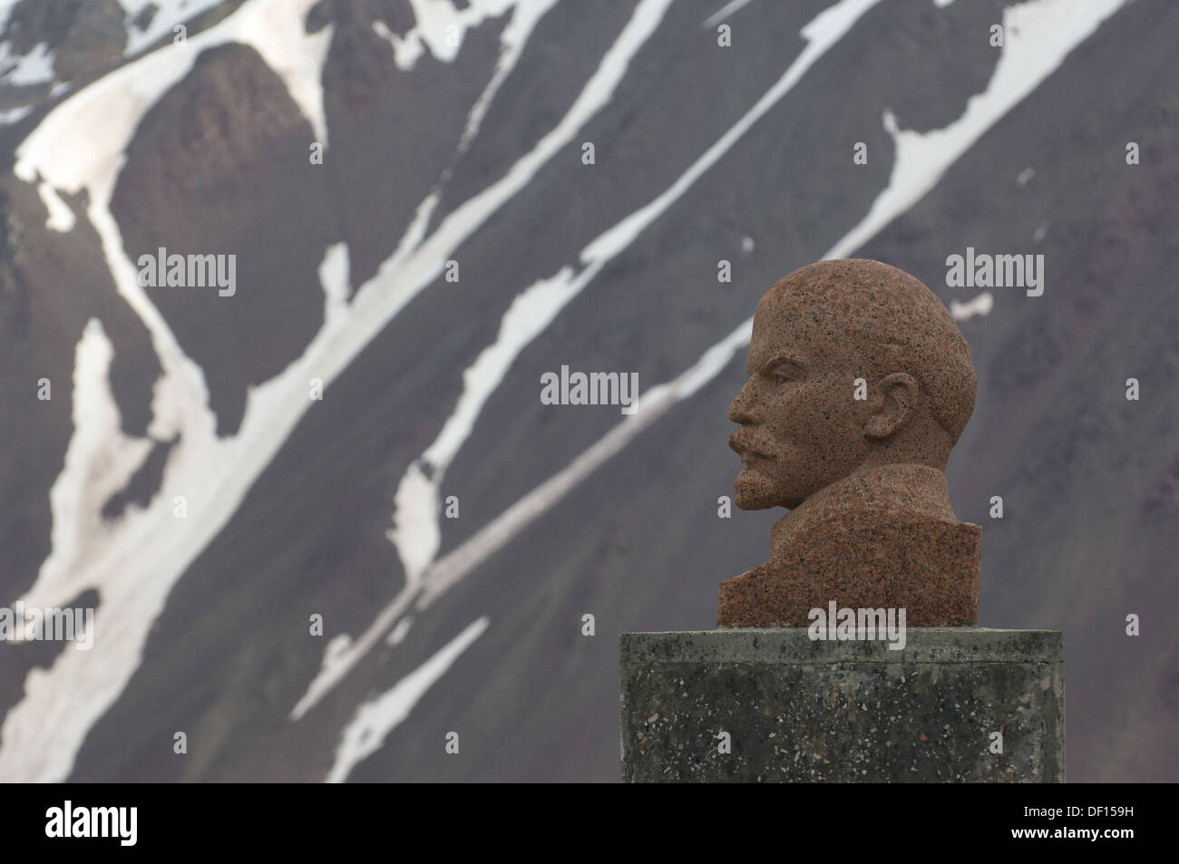 Northernmost bust of Lenin at the deserted Soviet Russian mining ...