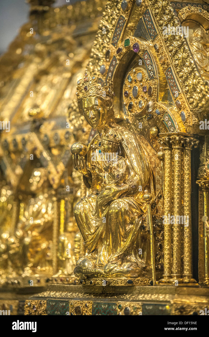 Aachen cathedral, The Shrine of the Virgin Mary, completed in 1238 AD ...
