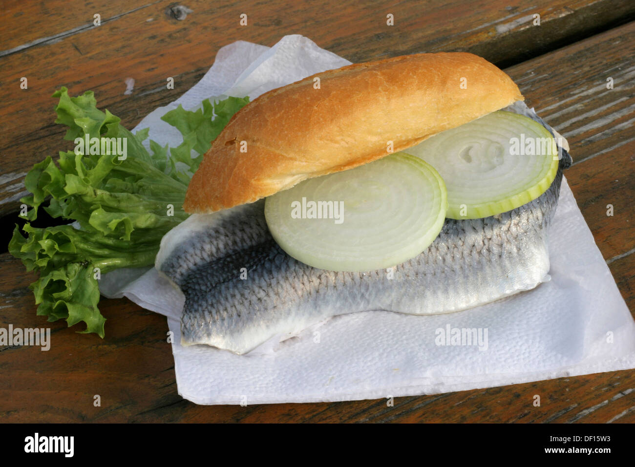 Berlin, Germany, with Bismarck herring Fischbroetchen Stock Photo - Alamy