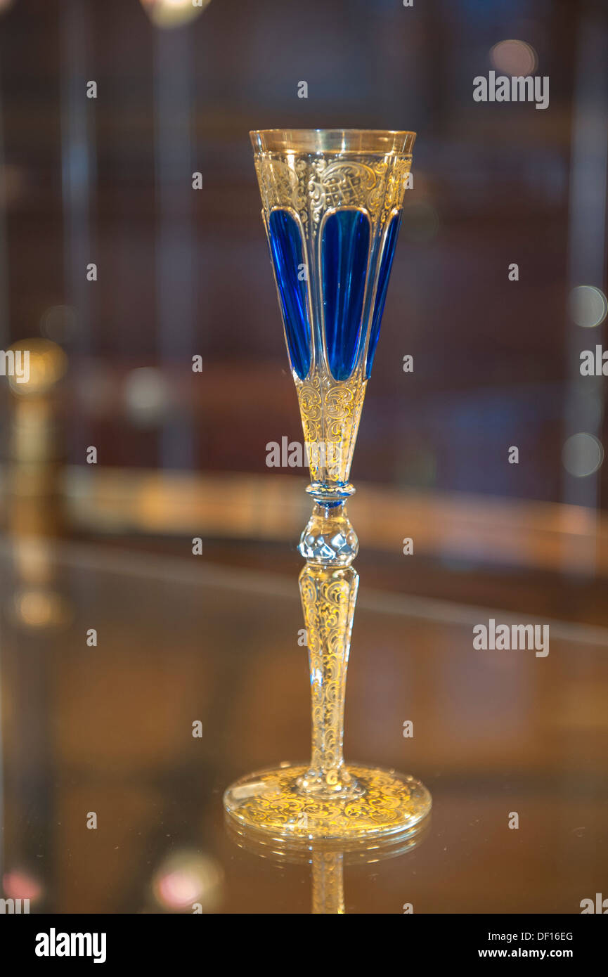 Antique champagne glass collection at Kupferberg Winery, Mainz, Germany ...