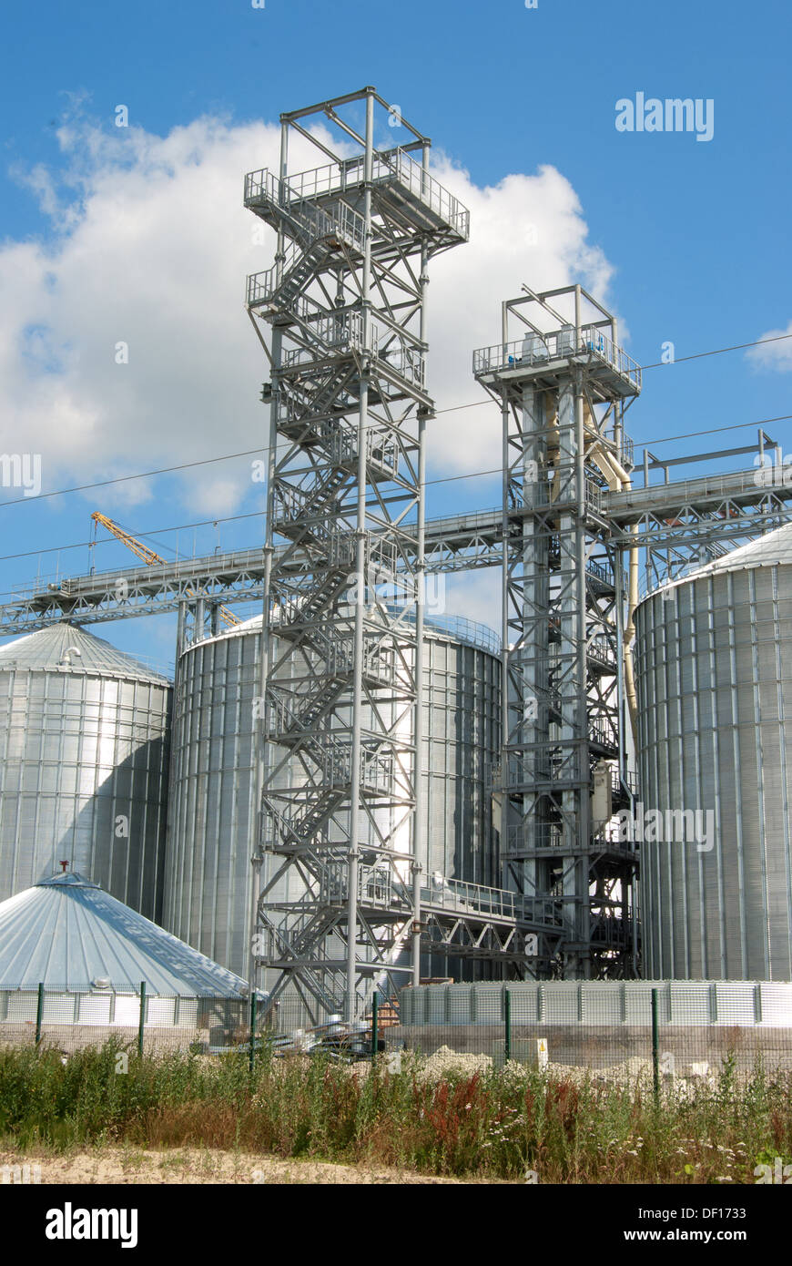 factory is from processing of sunflower on background sky Stock Photo ...