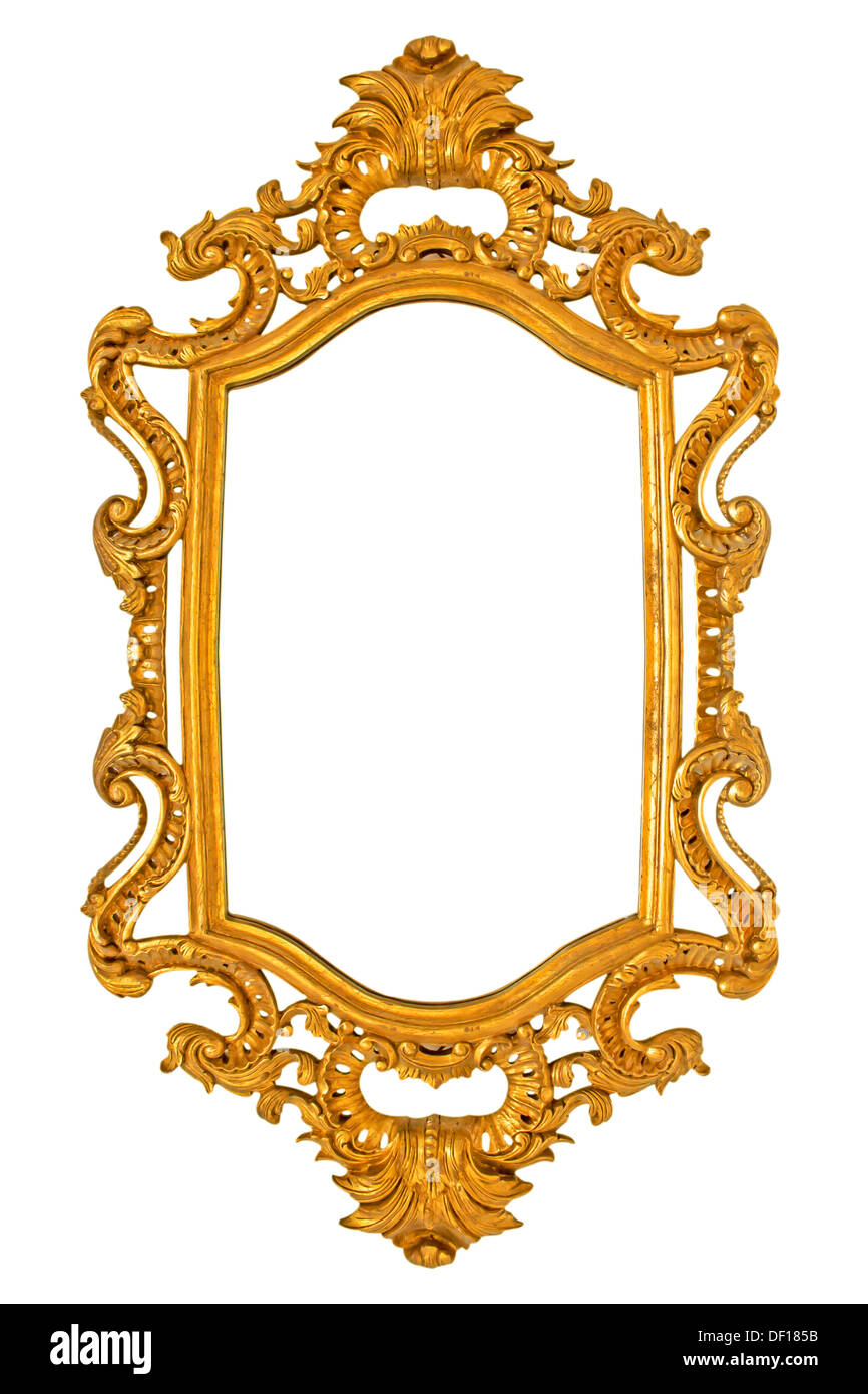 Yellow metal frame on a white background Stock Photo - Alamy